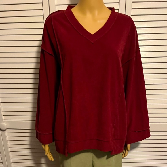Cupio | Tops | Pretty Cupio Burgundy Long Sleeve Size L Shirt Women Nwt ...